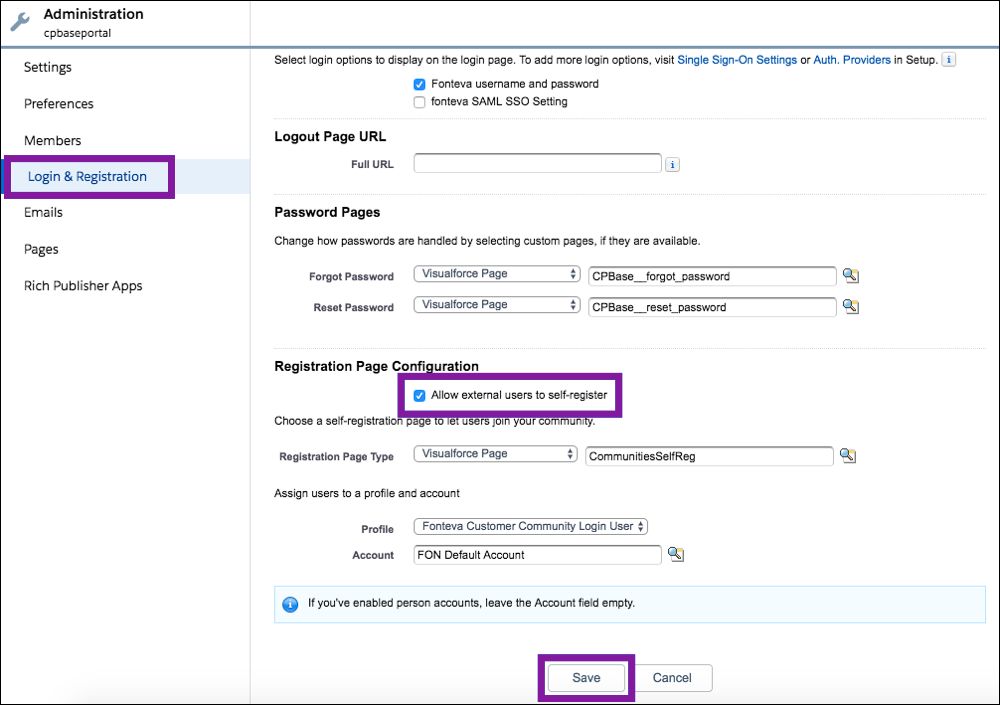 Disable User Account Creation