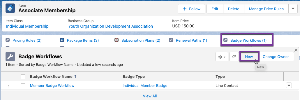 Create a Badge Workflow