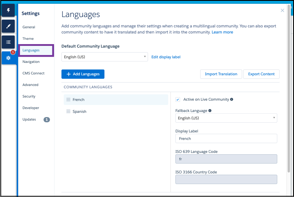 Set Up Multilingual Community Portal