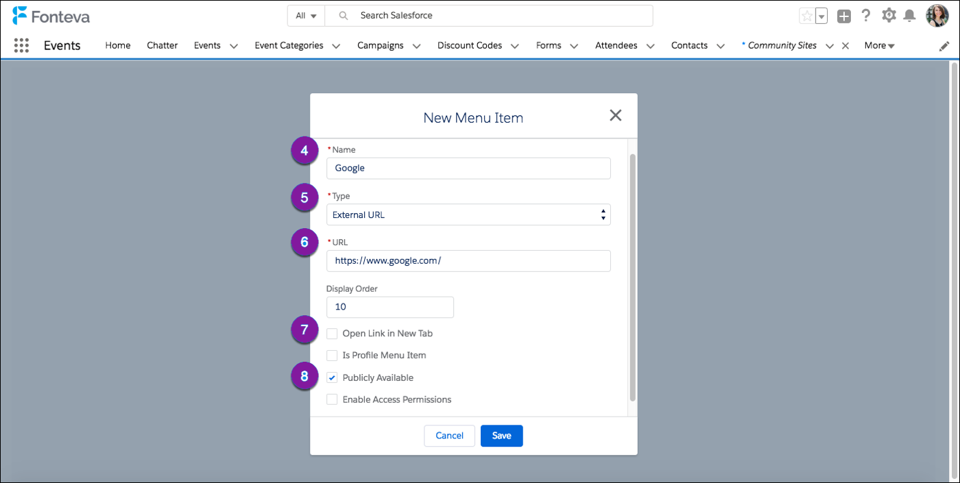 Creating Menu Items