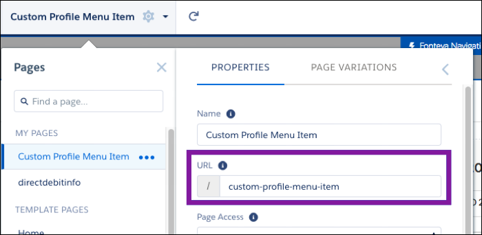 Creating Menu Items