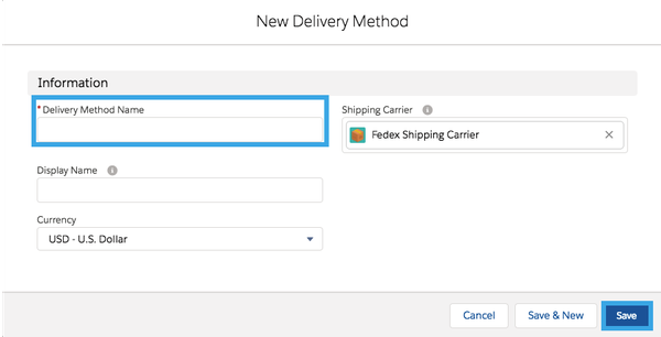 Create a Shipping Carrier and Delivery Method