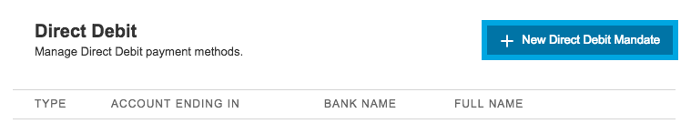Manage Direct Debit Mandates