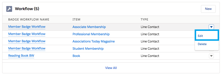 Configure Badge Flowdown