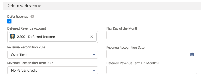 Configure Deferred Revenue