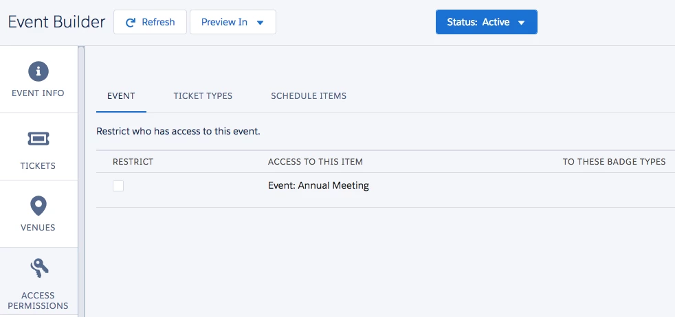 Event Access Permissions