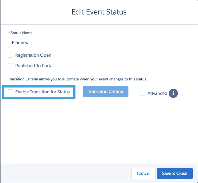 Enable Status Transitioning