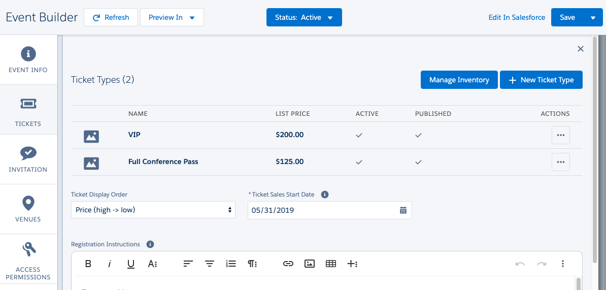 Tickets UI Reference