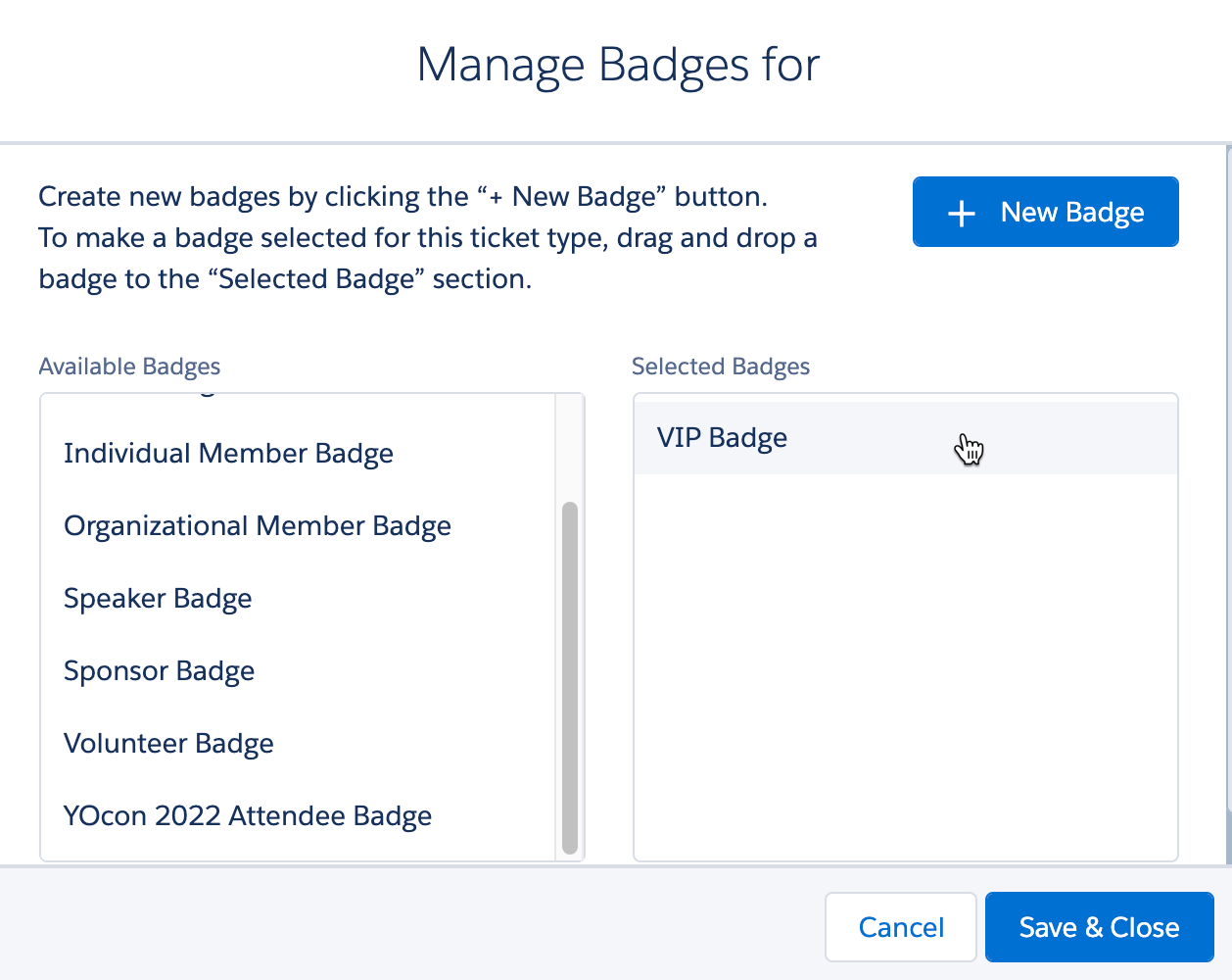 Create Badge Workflows for Events
