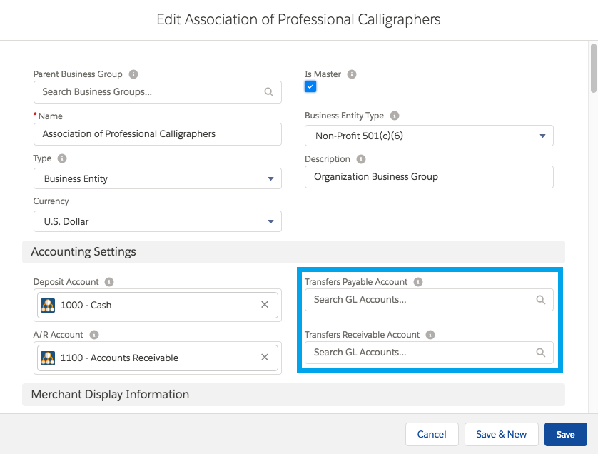 Configure Internal Transfers