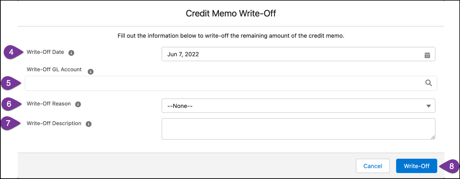 Write-off a Credit Memo