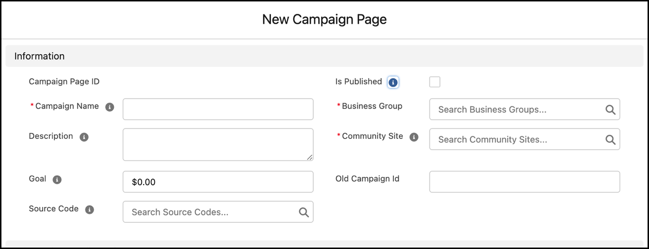 Create and Configure a Campaign Page