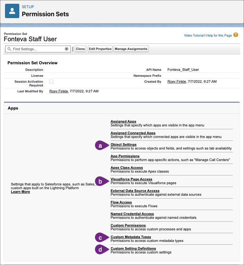 Review Data Access Settings