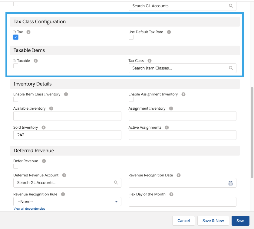 Create a Tax Class
