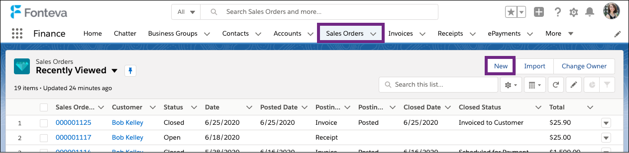 Manually Create a Sales Order