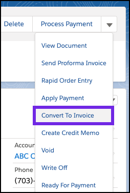 Convert a Sales Order to an Invoice
