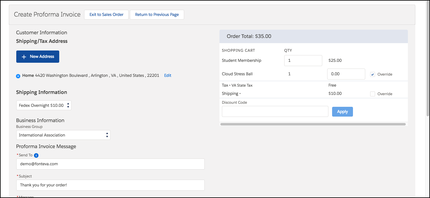 Convert a Sales Order to a Proforma Invoice