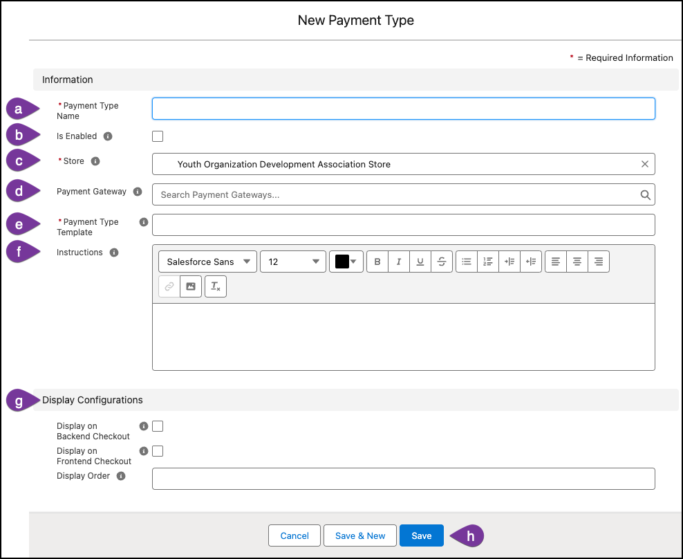 Add a Payment Type